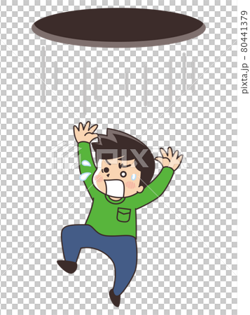 Young man falling into a pit - Stock Illustration [80441379] - PIXTA