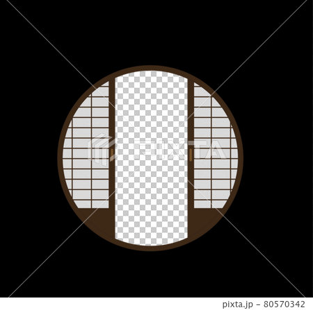 Japanese beauty. Japanese-style round window shoji - Stock Illustration ...
