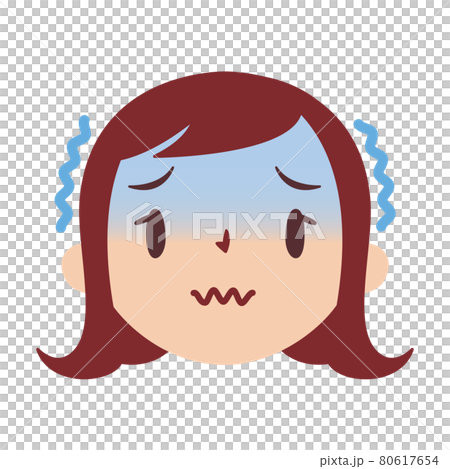 Face icon series _ Female in her 20s _ Poor... - Stock Illustration ...