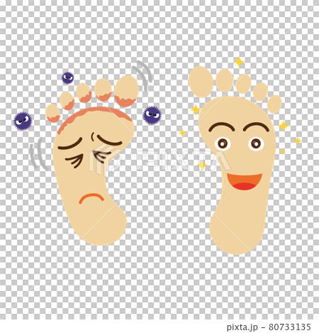 Anthropomorphic athlete's foot foot and healthy... - Stock Illustration ...