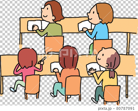 Children studying at a cram school - Stock Illustration [80787091] - PIXTA