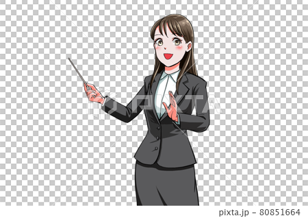 Woman giving a lecture - Stock Illustration [80851664] - PIXTA