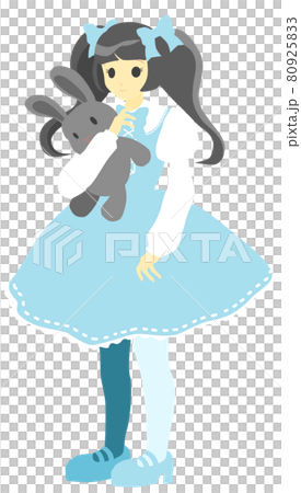 Gothic Lolita Female Rabbit Blue Jumper - Stock Illustration [80925833 ...