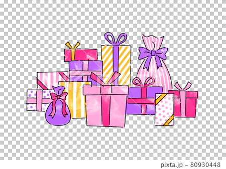 Gift pile pink - Stock Illustration [80930448] - PIXTA