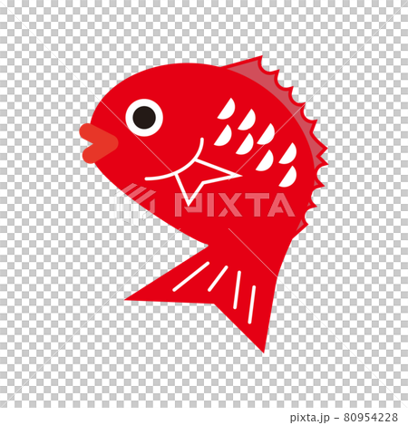 Illustration of a cute red sea bream - Stock Illustration [80954228 ...