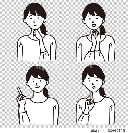 Female upper body vector illustration set - Stock Illustration ...