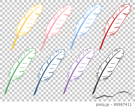 A set of illustrations of a pen with wings - Stock Illustration ...