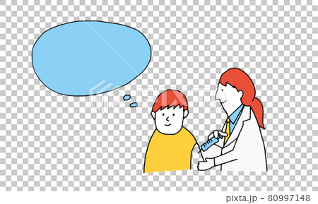 Balloon with a man receiving a vaccine injection - Stock Illustration ...