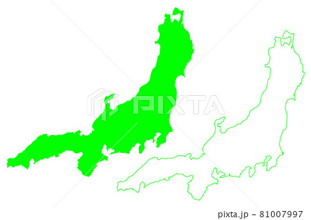 Honshu island (Japan, East Asia, Japanese...のイラスト素材 [81007997] - PIXTA