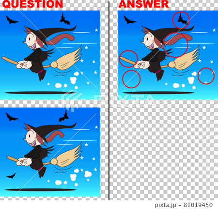 Spot the Difference Quiz, Halloween Witch - Stock Illustration ...