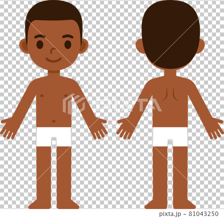 Cartoon Black boy front and back - Stock Illustration [81043250] - PIXTA