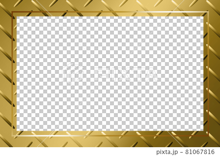 Striped steel frame rectangular gold - Stock Illustration [81067816 ...