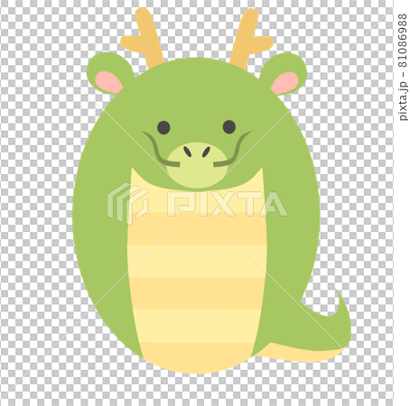 Round and simple cute dragon - Stock Illustration [81086988] - PIXTA