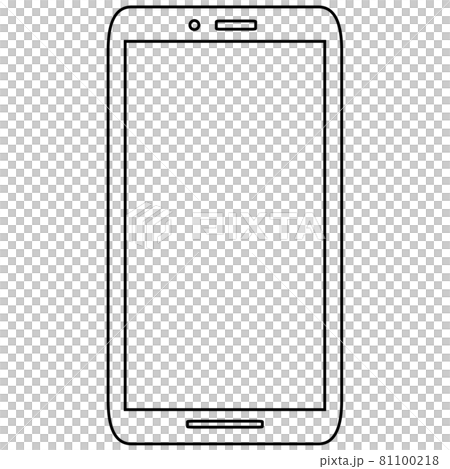 Smartphone line drawing - Stock Illustration [81100218] - PIXTA