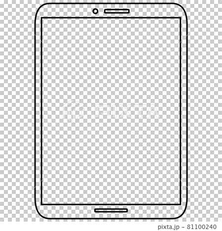 Tablet terminal line drawing - Stock Illustration [81100240] - PIXTA