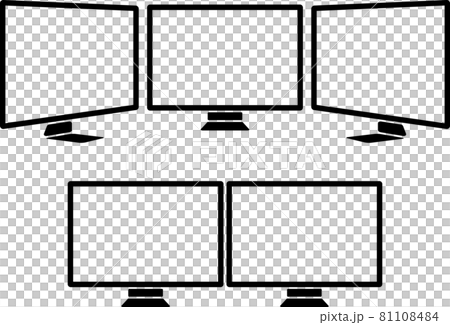 Multi-LCD and dual monitor screen icon material... - Stock Illustration ...