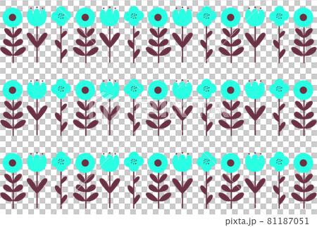 Scandinavian blue flower pattern - Stock Illustration [81187051] - PIXTA