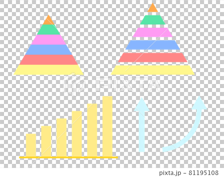Pyramids & bar charts and arrows - Stock Illustration [81195108] - PIXTA