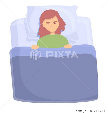 Female insomnia icon cartoon vector. Bed sleepのイラスト素材 [81216754] - PIXTA