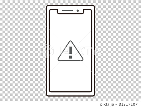 Smartphone warning image illustration line... - Stock Illustration ...