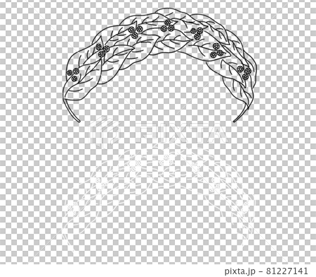 Tiara hand-drawn line drawing illustration with... - Stock Illustration ...