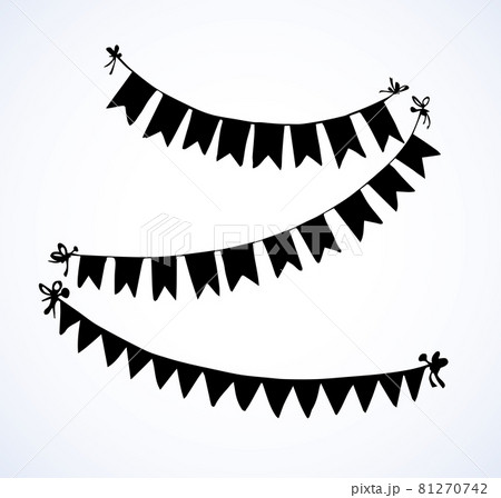 Flags on rope. Vector drawingのイラスト素材 [81270742] - PIXTA