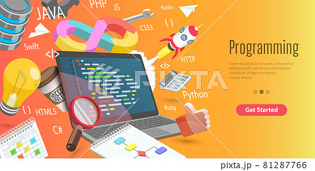 3D Vector Conceptual Illustration of Software...のイラスト素材 [81287766] - PIXTA