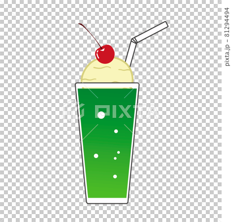 Illustration of melon soda float with cherries... - Stock Illustration ...