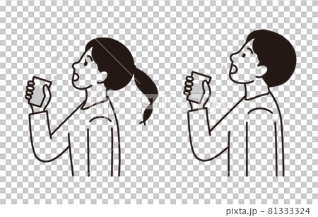 Gargling men and women infectious disease... - Stock Illustration ...