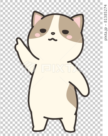 A cat pointing. - Stock Illustration [81385274] - PIXTA