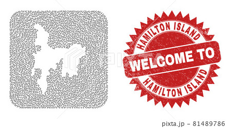 Welcome Rubber Stamp and Hamilton Island Map...のイラスト素材 [81489786] - PIXTA