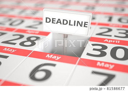 DEADLINE sign on April 29 in a calendar, 3d...のイラスト素材 [81586677] - PIXTA