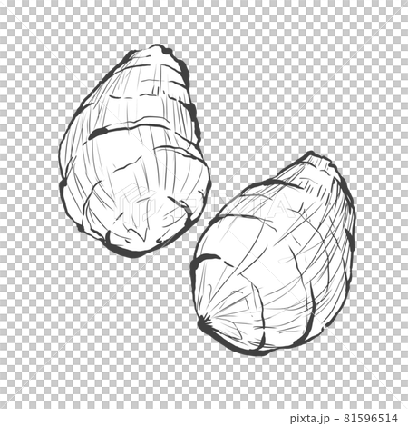 Japanese style hand-drawn line drawing... - Stock Illustration ...