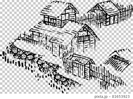 Village border - Stock Illustration [81653923] - PIXTA