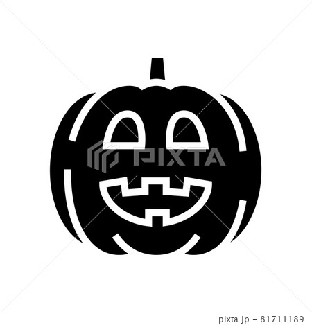 pumpkin halloween glyph icon vector illustrationのイラスト素材 [81711189] - PIXTA