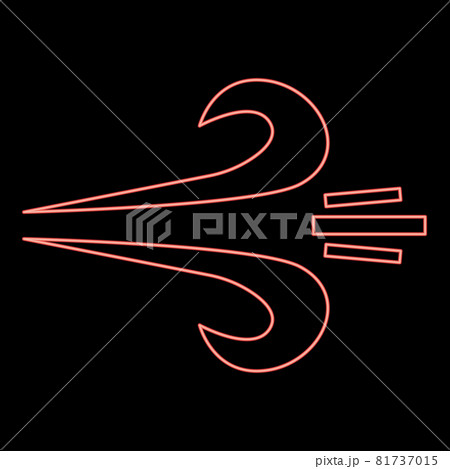 Neon wind red color vector illustration flat のイラスト素材 [81737015] - PIXTA