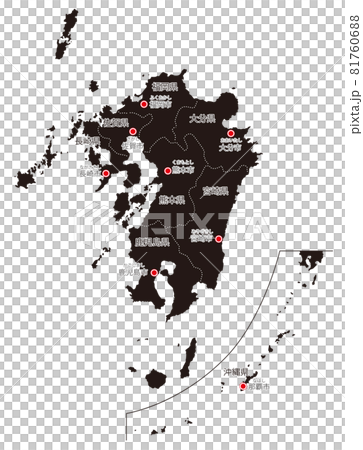 map of japan, hiragana, the rounded japanese... - Stock Illustration ...