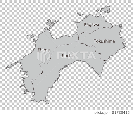 map of japan, shikoku region, geography - Stock Illustration [81780415 ...