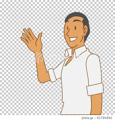 waving, wave one's hand, gents - Stock Illustration [81784892] - PIXTA