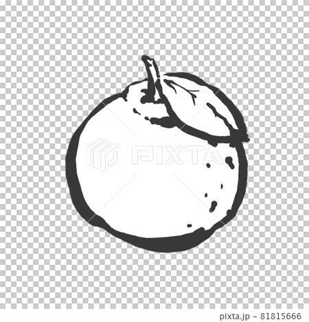 Yuzu's hand-painted brush painting style... - Stock Illustration ...