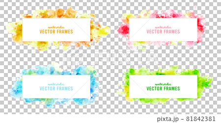 Watercolor splash frame [rectangle] - Stock Illustration [81842381] - PIXTA