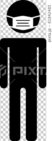 Pictogram wearing a mask - Stock Illustration [81842485] - PIXTA