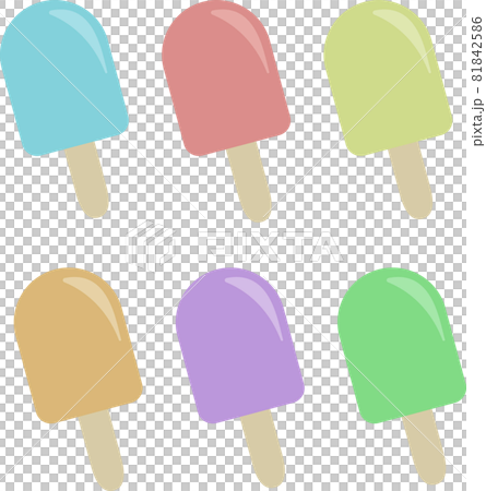 Ice candy illustration set cute simple colorful - Stock Illustration ...