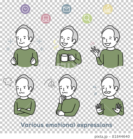 Emotional expression illustration material set... - Stock Illustration ...