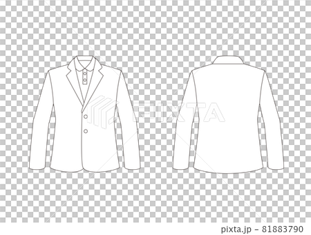 Jacket Pocketless Medium Polo Shirt Template... - Stock Illustration ...