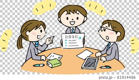 Discussion with 3 students - Stock Illustration [81914486] - PIXTA
