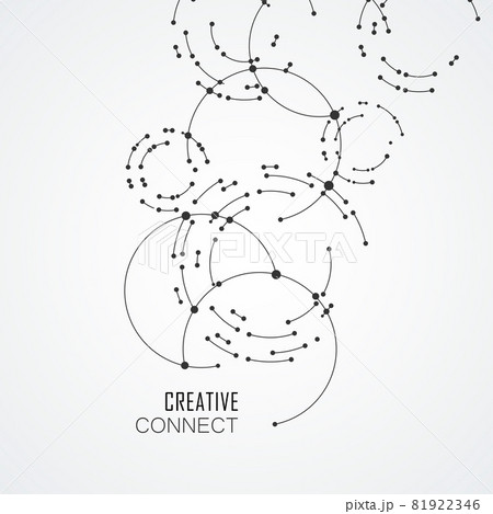 Vector points connecting circles background....のイラスト素材 [81922346] - PIXTA