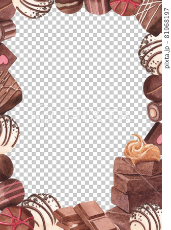 Premium chocolate frame watercolor - Stock Illustration [81968197] - PIXTA