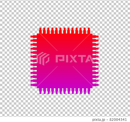 Semiconductor silhouette (red) - Stock Illustration [82004341] - PIXTA