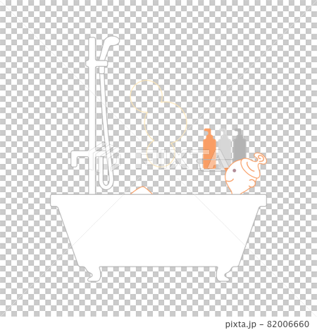 Young woman taking a bath Line drawing - Stock Illustration [82006660 ...